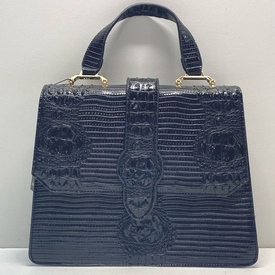 Ameri Mode Black Crocodile Crest Satchel Shoulder Bag | eBay