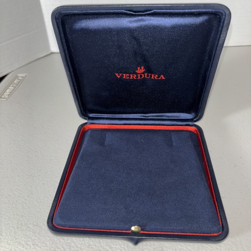 Verdura Jewelry Presentation Box Case Navy Blue with Red Trim – Empty ...