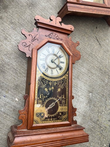Old Antique E N WELCH Walnut Parlor Mantel Clock Welch pendulum | eBay