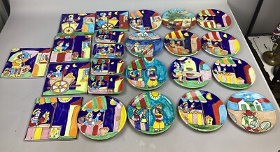 Set Of 23 La Musa Italian Pottery / Wall Hanging Handmade & Painted In ...