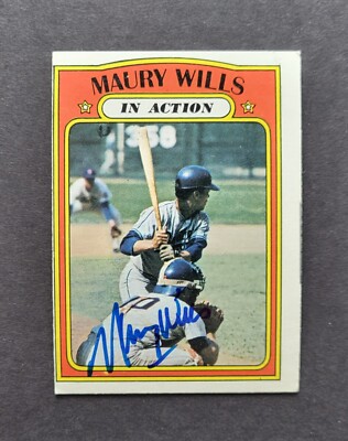 Maury Wills signed Los Angeles Dodgers 1972 Topps baseball card | eBay