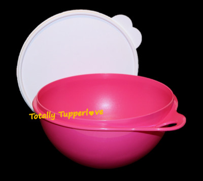 Tupperware Thatsa Bowl 12 Cup Junior Mixing Bowl White Seal w/ Pink ...