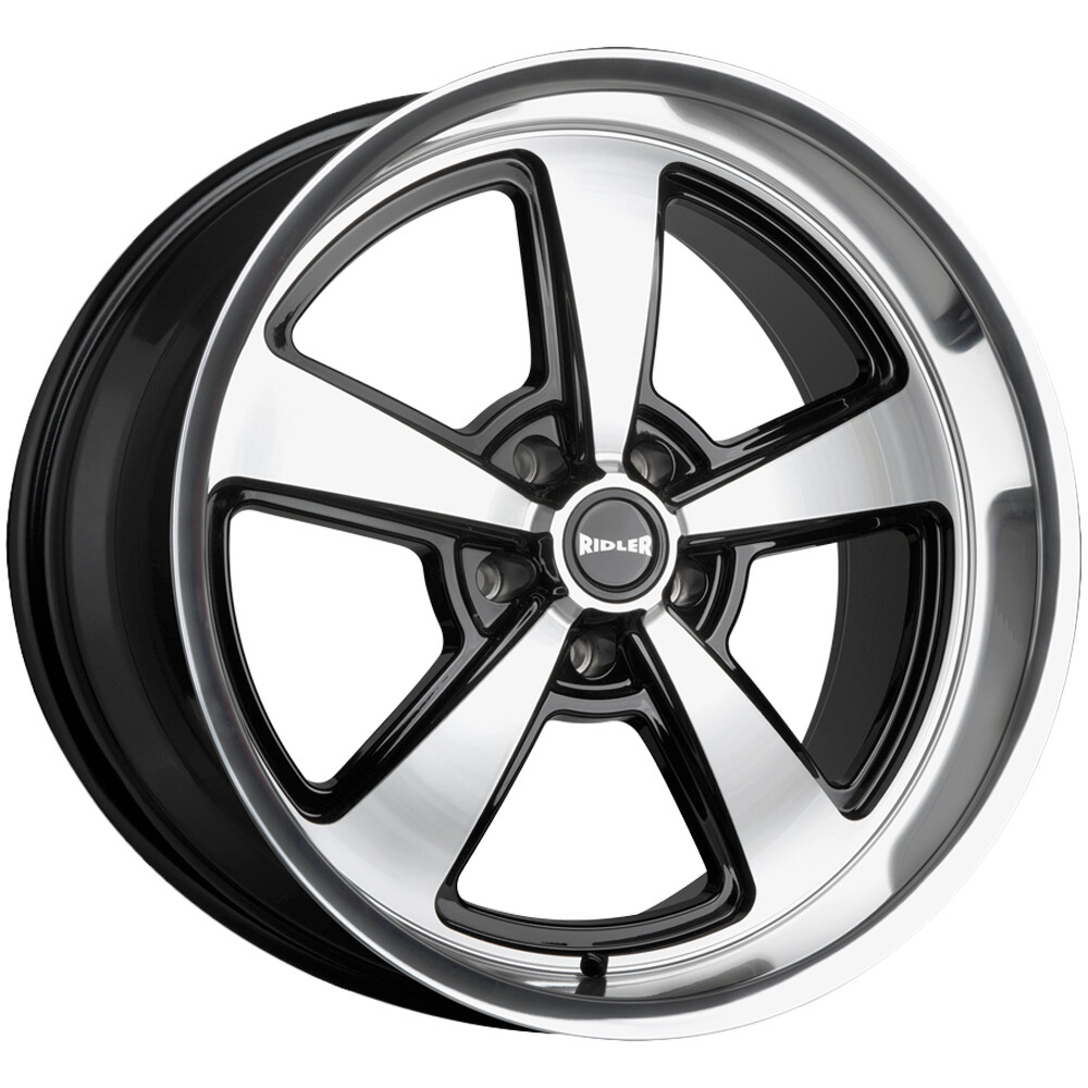 (Set of 4) Ridler 652 18x9.5 5x5.5" +0mm Black/Machined Wheels Rims 0 ...