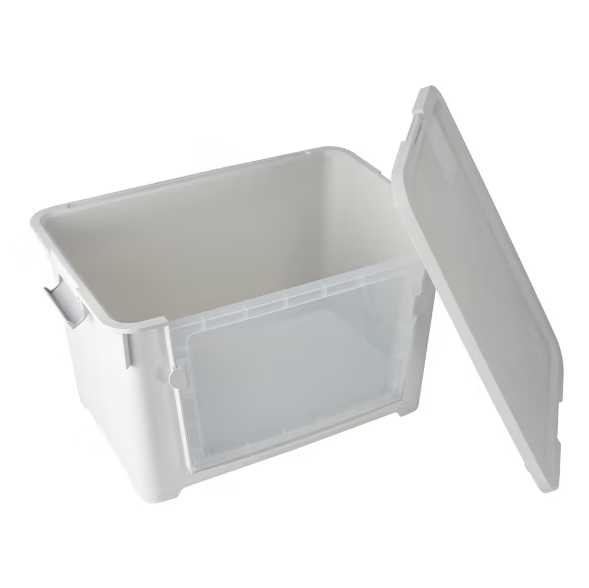 55L Storage Tub with Window Stackable Laundry Store Organiser 2-way ...