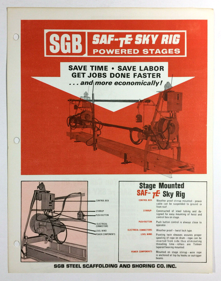 SGB Steel Scaffolding And Shoring Co Vintage Advertising Ephemera 1970s ...