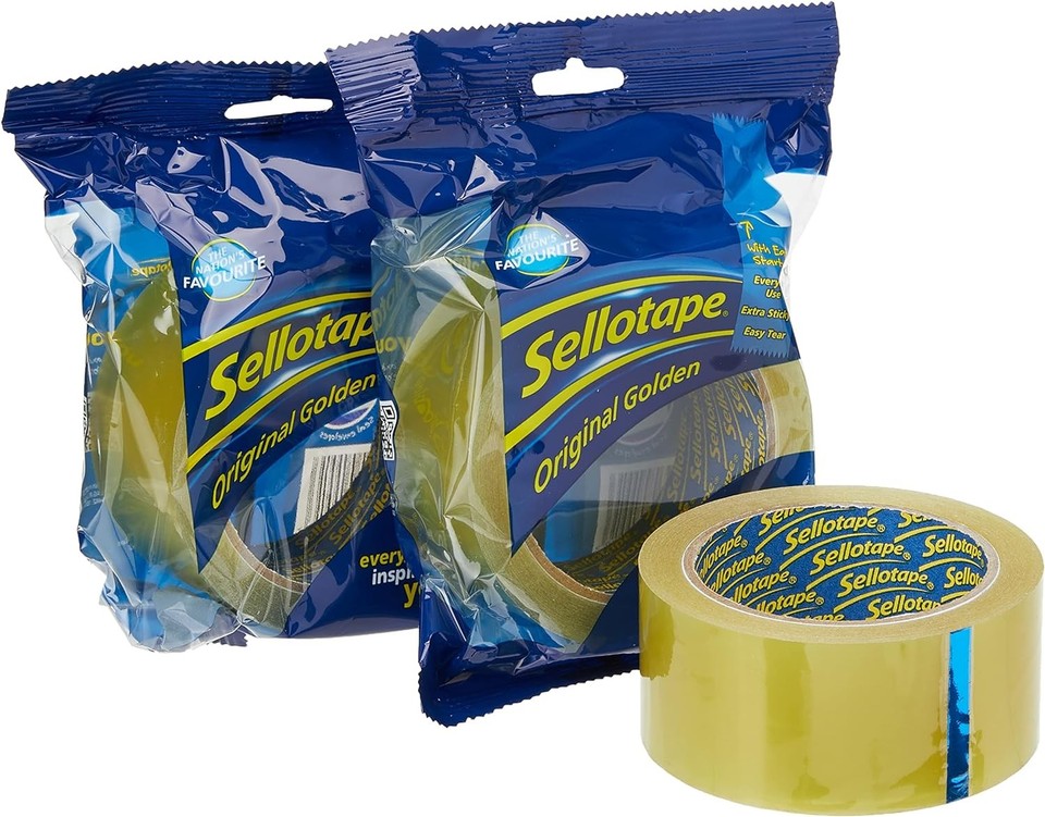 Sellotape Original Golden Tape Roll Non-static Easy-tear Large 48mmx66m ...