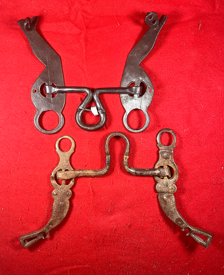 274 VINTAGE ANTIQUE HORSE BITS LADIES LEG + ONE VERY OLD BIT FOUND IN ...