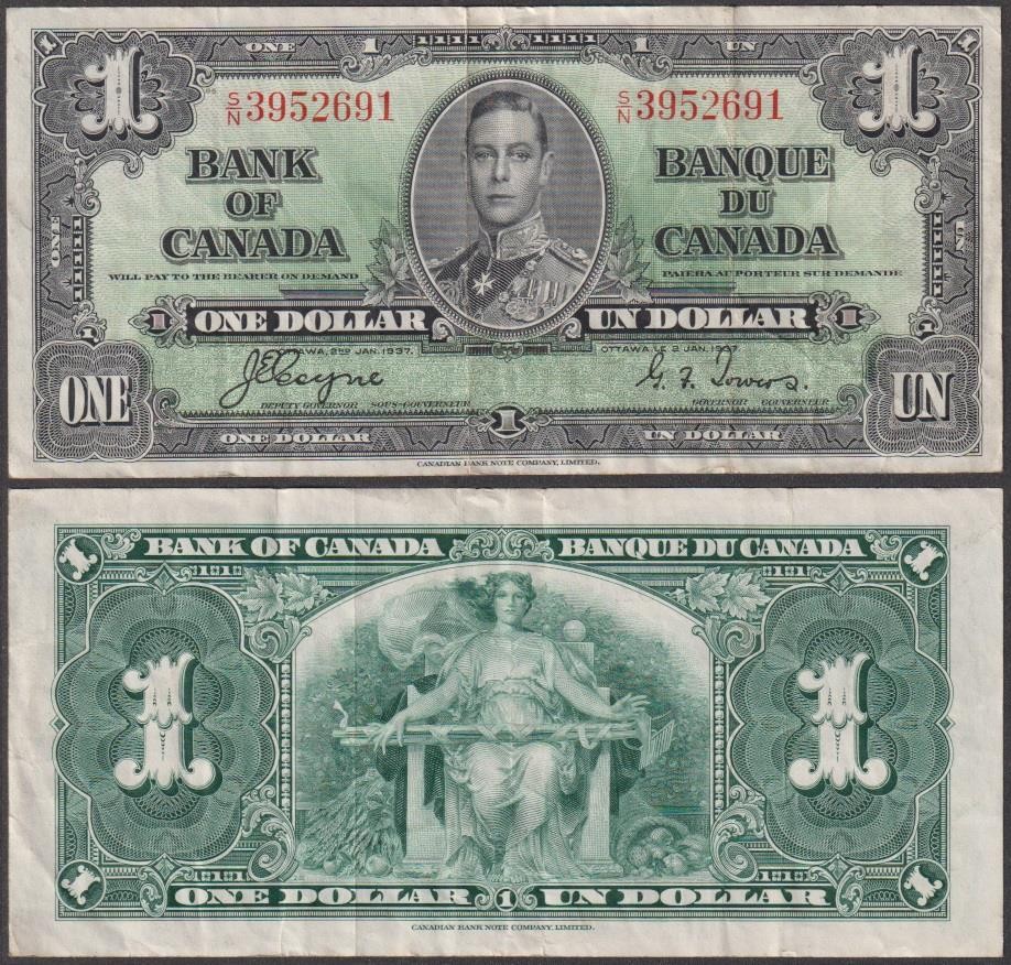 Canada - George VI, 1 Dollar, 1937, VF++, P-58 | eBay