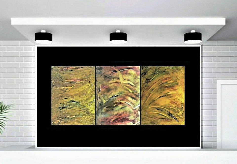 PAINTING," TRIO OF OIL ABSTRACTS",ON CANVAS,ABSTRACT EXPRESSIONISM-FREE ...