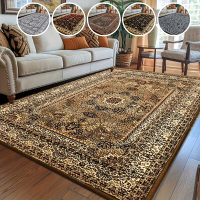 Non Slip Large Traditional Rugs Bedroom Carpet Living Room Hallway ...