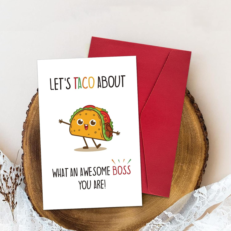 Funny Boss Day Cards & Gifts for Bosses - Let'S Taco about an Awesome ...