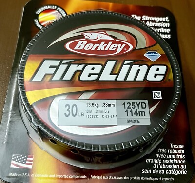 1 Berkley Fireline Original #30 LB 125 YD Braid Fishing Line SMOKE | eBay