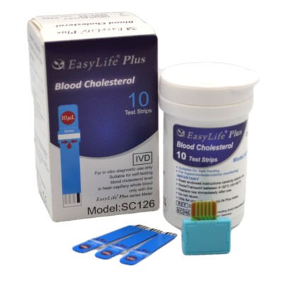 10 EASY LIFE PLUS BLOOD CHOLESTEROL METER/MONITOR TESTING STRIPS UK ...