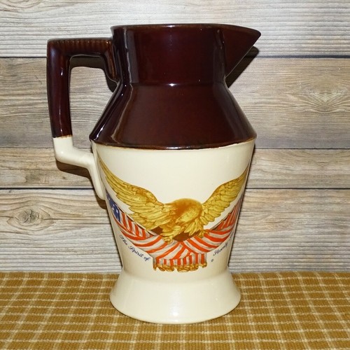 McCoy 8” Pottery Pitcher Spirit of 76 American Eagle National Gallery ...
