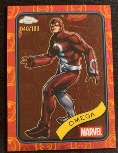 2025 Topps Chrome Marvel Omega Iron Man Red & Gold Lazer Refractor 40/ ...