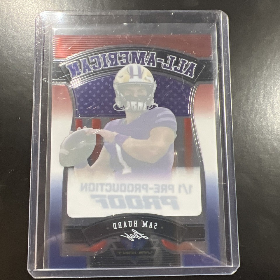 Sam Huard 2024 Leaf Football 1/1 Pre Production Proof Valiant All ...