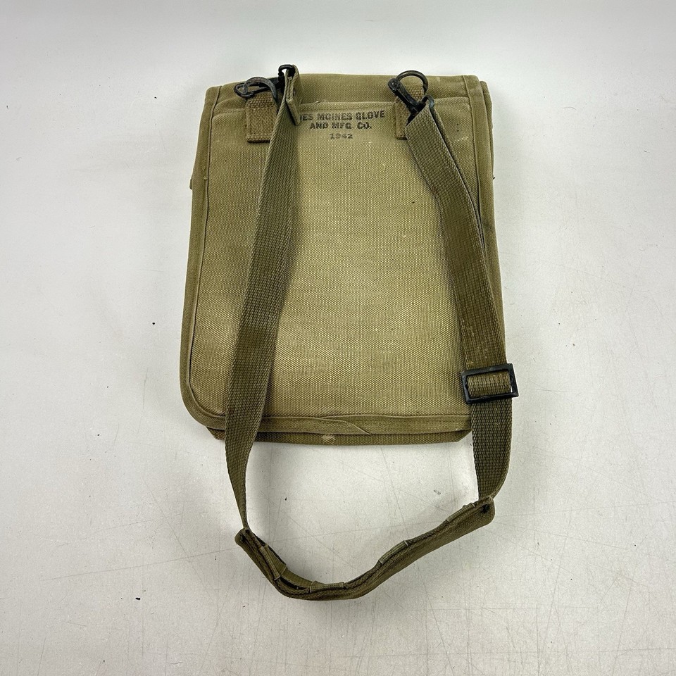 Vintage US Military Army Map Photograph Canvas Dispatch Field Bag Case ...