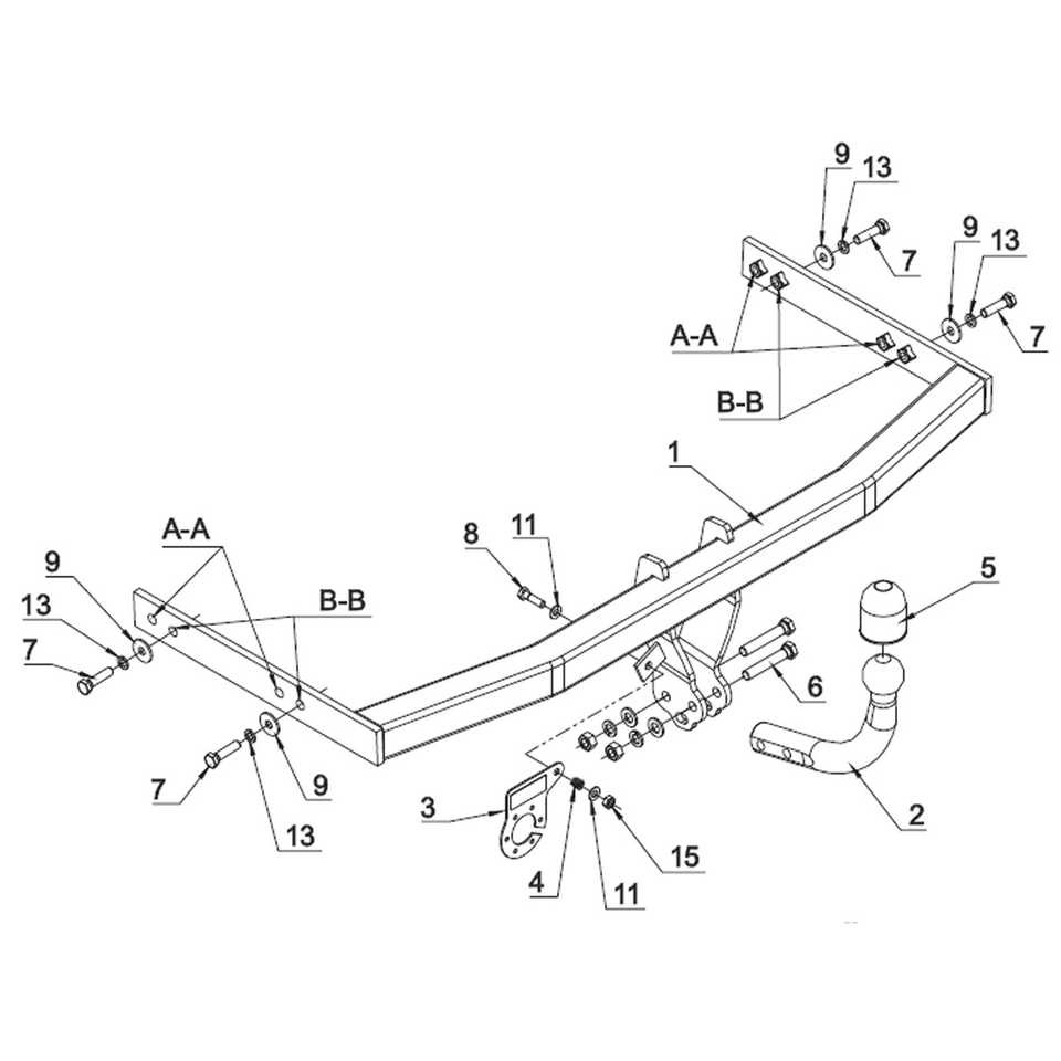 Anhängerkupplung starr für VW Golf IV Variant (Kombi) 04.1998-04.2007 ...