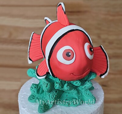Nemo cake topper (finding Nemo). Edible 3D fondant/gum paste Nemo ...