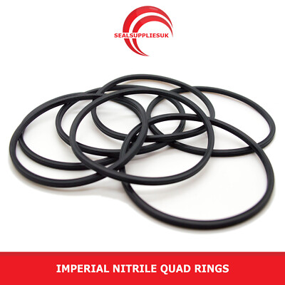 Imperial Nitrile Rubber NBR Quad Ring Seals BS009 - BS222 Mixed Sizes ...