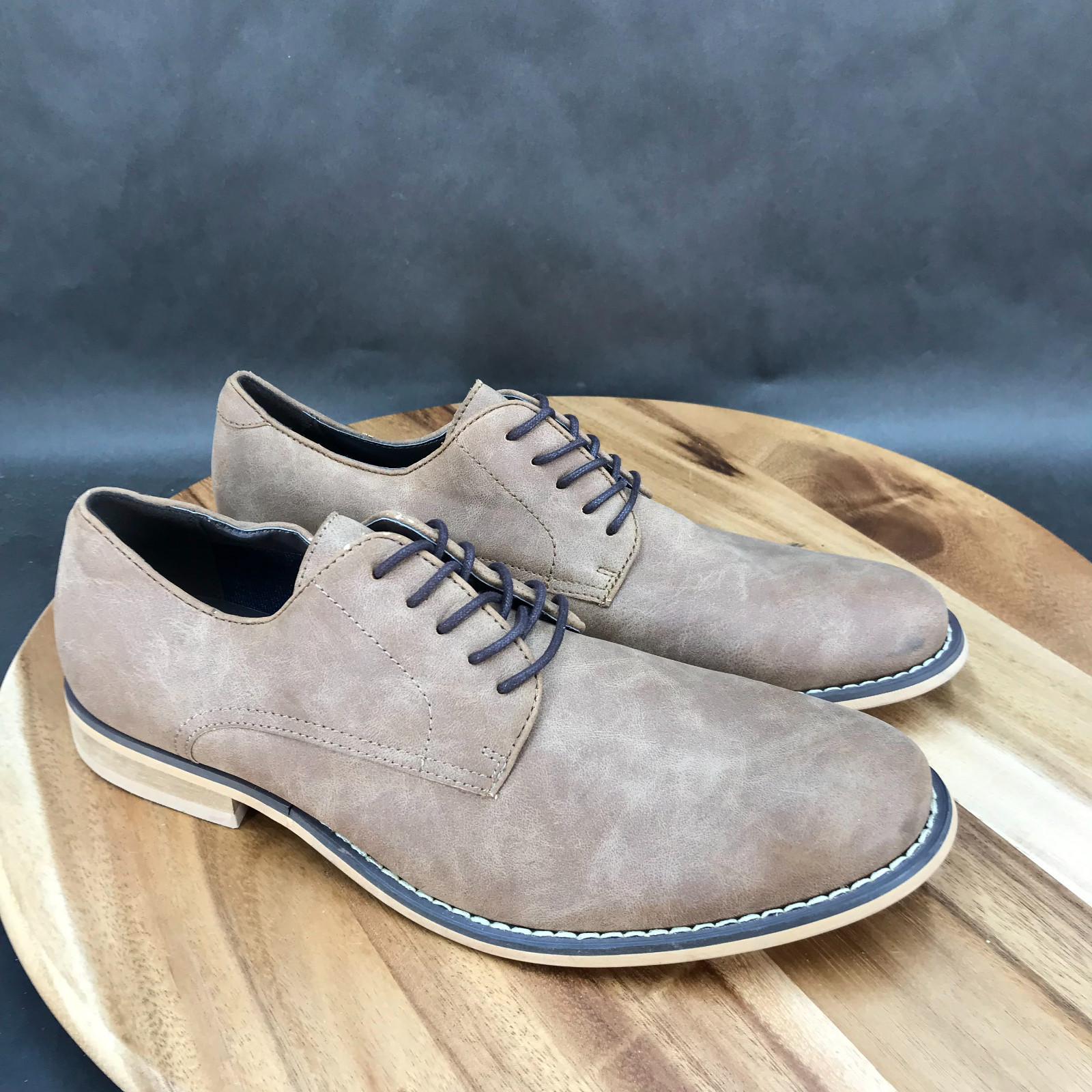 J. Ferrar Brown Faux Leather Derby Dress Shoes Lace U… - Gem