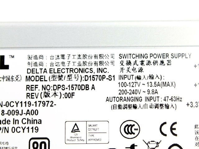 Dell D1570p-s1 0cy119 Switching Power Supply for POWEREDGE R900 Servers ...