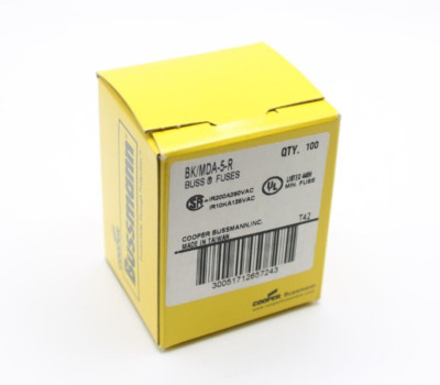 100pc Box MDA-5 5A Bussmann Time Delay Fuse 5 Amp 250 Vac Amps Slow ...