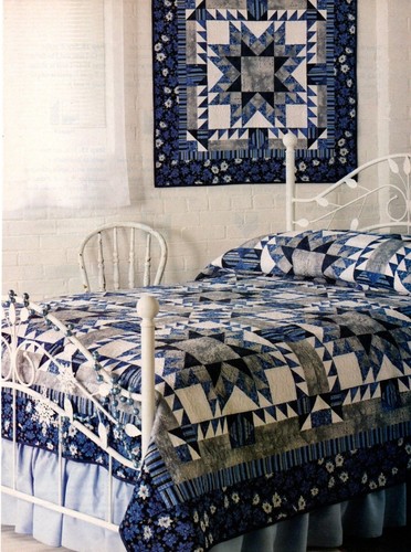 Blizzard In Blue Bed Quilt Quilt Pattern Pieced KS | eBay
