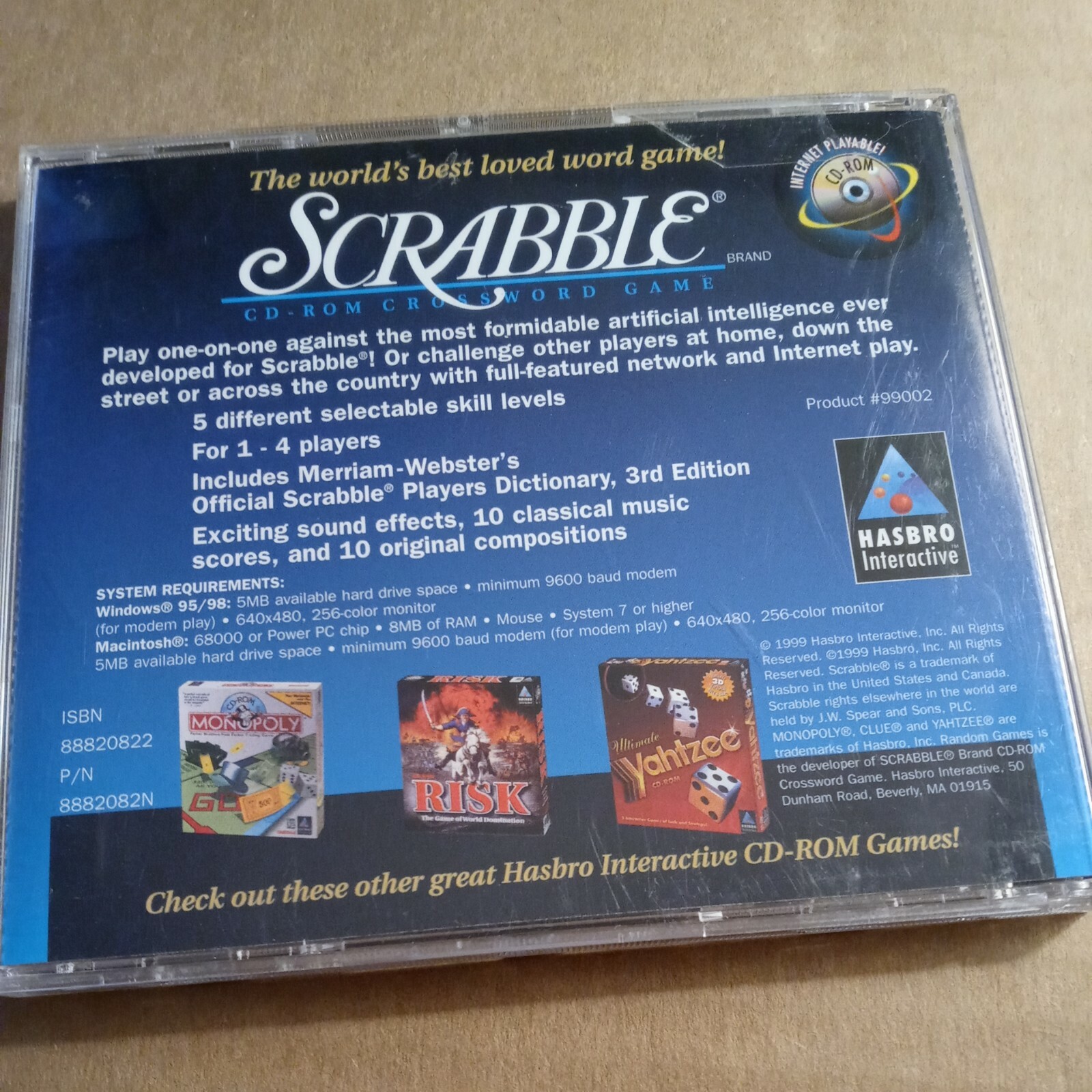 Scrabble PC CD-ROM Crossword Game Windows and Macintosh Hasbro | eBay