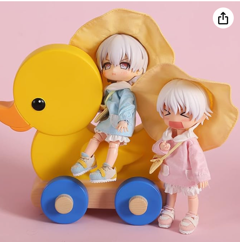 1 Handmade Set Kinder School Outfit For OB11 1/12 Dolls Pink and Yellow ...