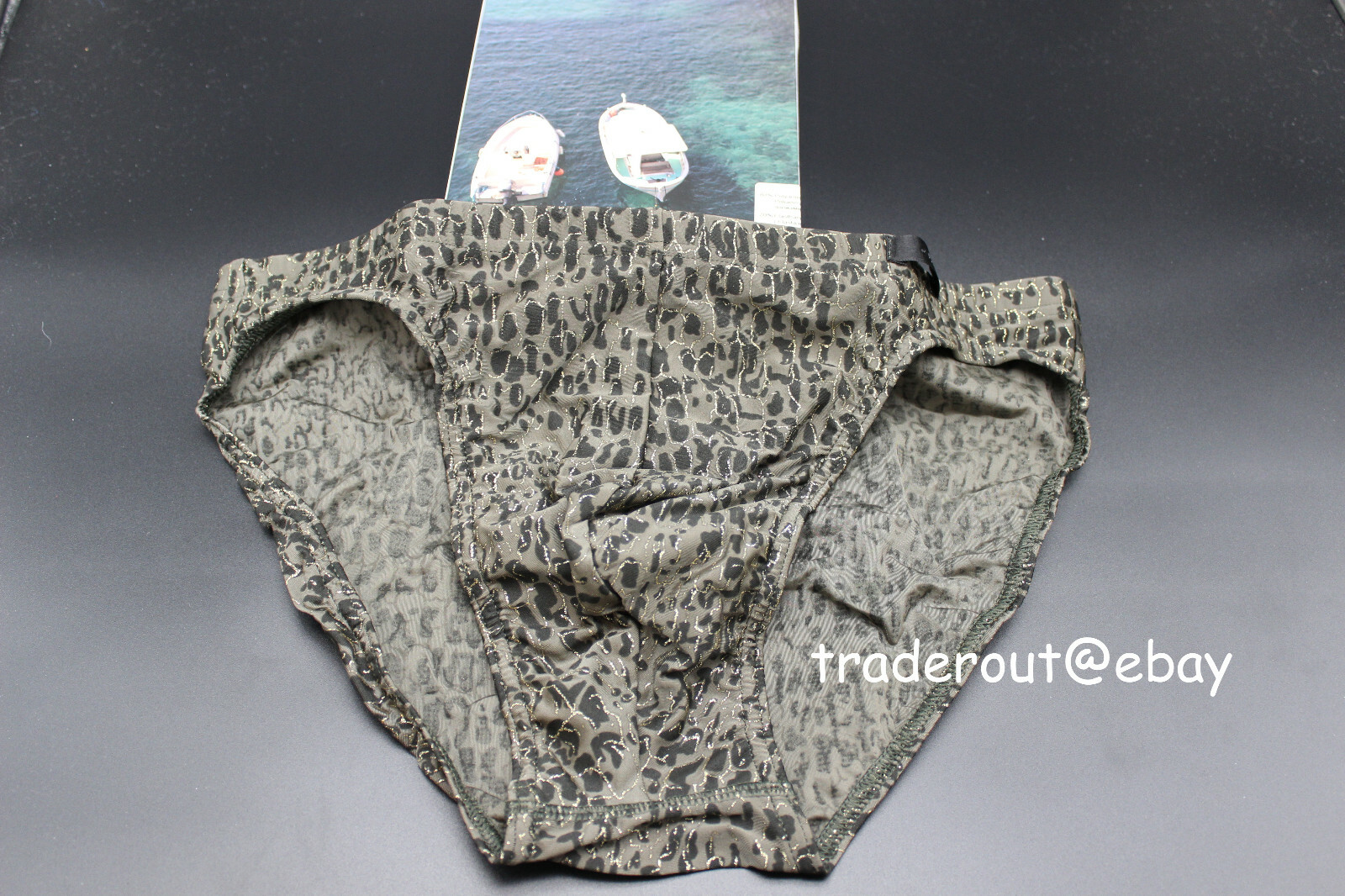 Hom Men khaki green Pablo Leopard micro bikini brief underwear size L ...