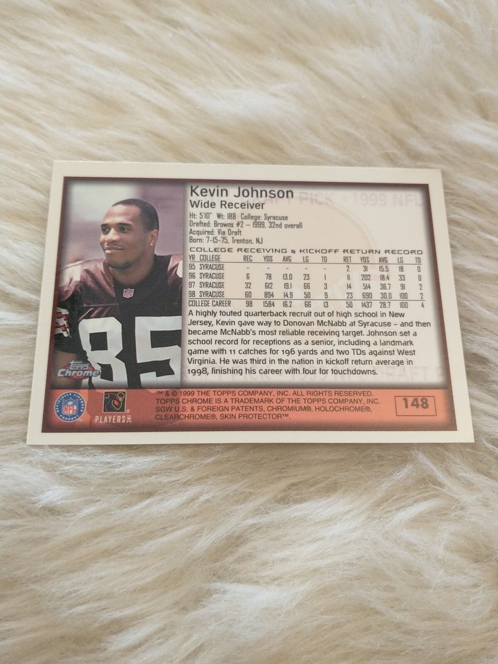 1999 Topps Chrome ROOKIE CARD 1999 NFL DRAFT PICK Kevin Johnson RC #148 ...
