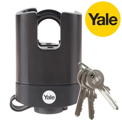 CLOSED SHACKLE PADLOCK Yale High Security Heavy Duty Tool Van Shed ...