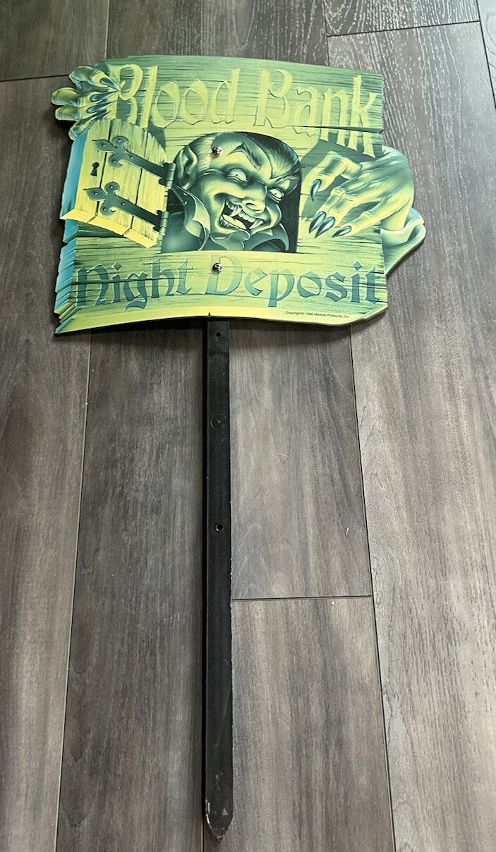 Vintage 1998 Halloween Yard Stake Decoration. Vampire Blood Bank ...