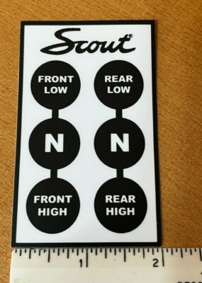 Scout twin stick shift pattern sticker International 4x4 Dana 20 Dana ...
