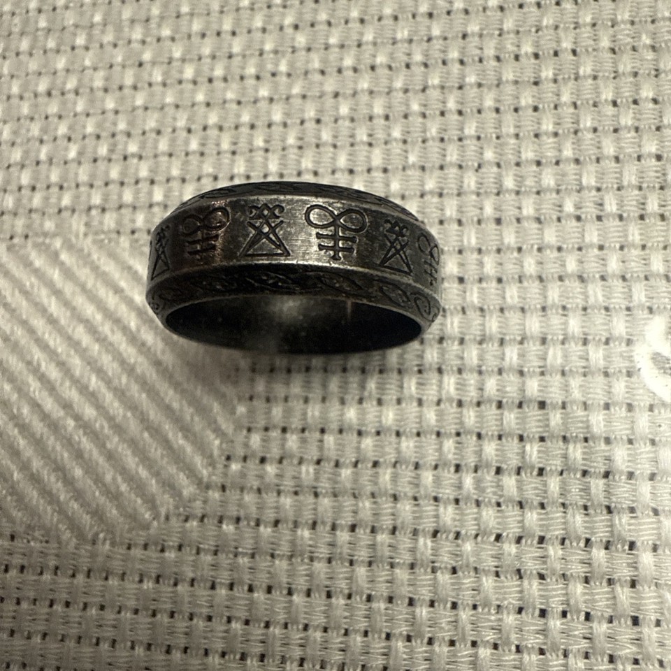 Vintage Viking Mystical Runes Ring Titanium Men's Women's Retro Wedding ...