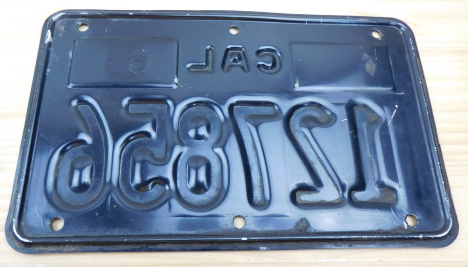 Vintage 1963 California Motorcycle License Plate #127856 | eBay