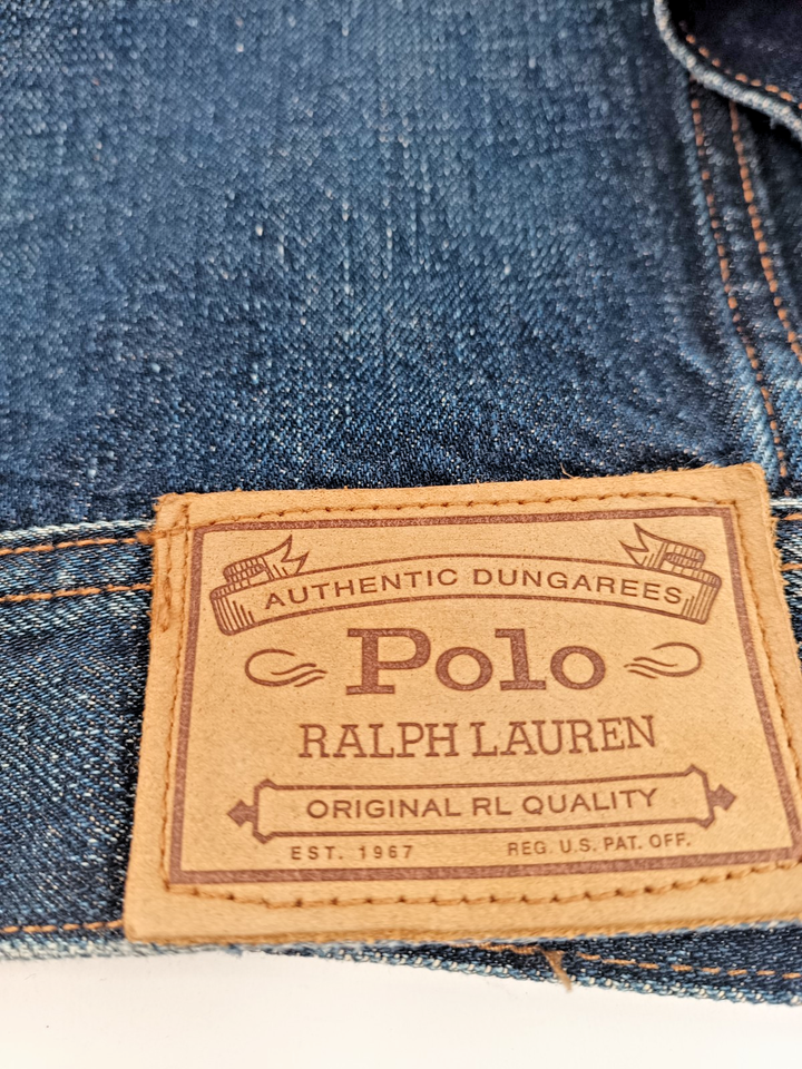 Vintage Polo Ralph Lauren Dark Wash Denim Trucker Jacket Faded XL RN ...