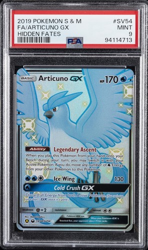 2019 POKEMON SUN & MOON HIDDEN FATES #SV54 FULL ART/ARTICUNO GX PSA 9 ...