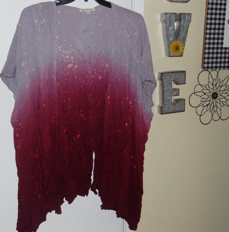 INDIGO THREAD ~ RED/GRAY KIMONO ~ SIZE MED ~ NWT ~ SWT #74 | eBay
