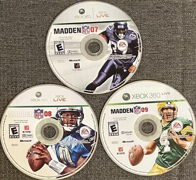Madden NFL 07, 08, 09 GAME LOT (Xbox 360) DISCS ONLY | NO TRACKING ...