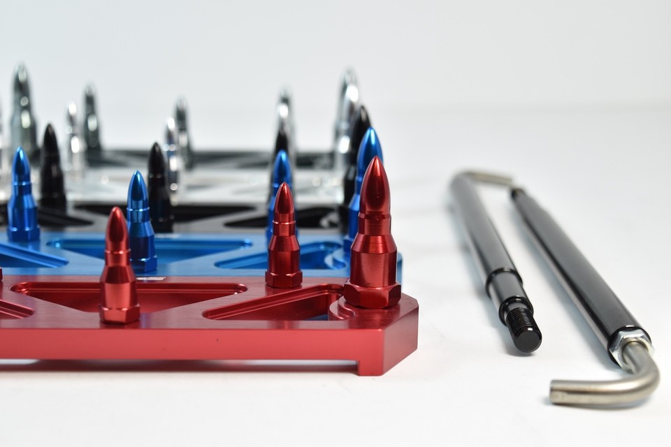 VMS RACING NEOCHROME BULLET SPIKE BATTERY TIE DOWN BRACKET BRACE KIT ...