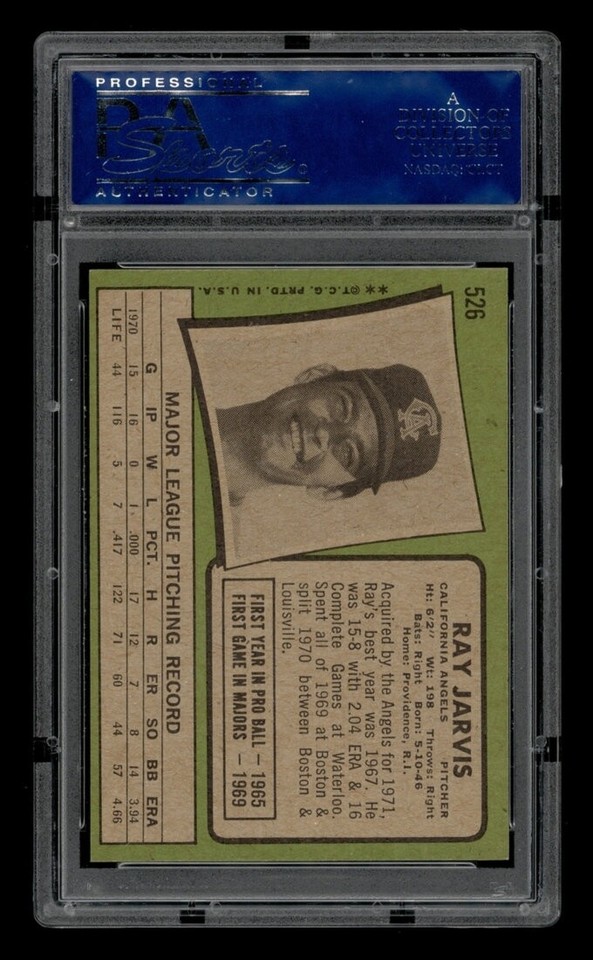 1971 Topps Set-Break #526 Ray Jarvis PSA 7 NM | eBay