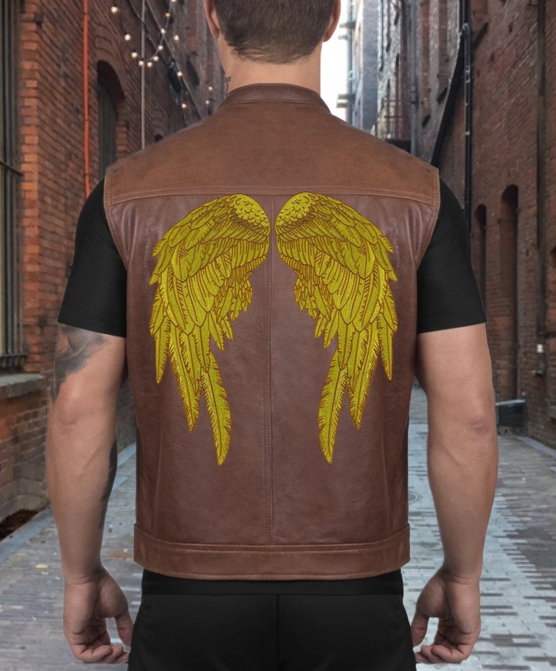 Gold Metallic Angel Wing Patches 14" | Large Realistic Wings ...