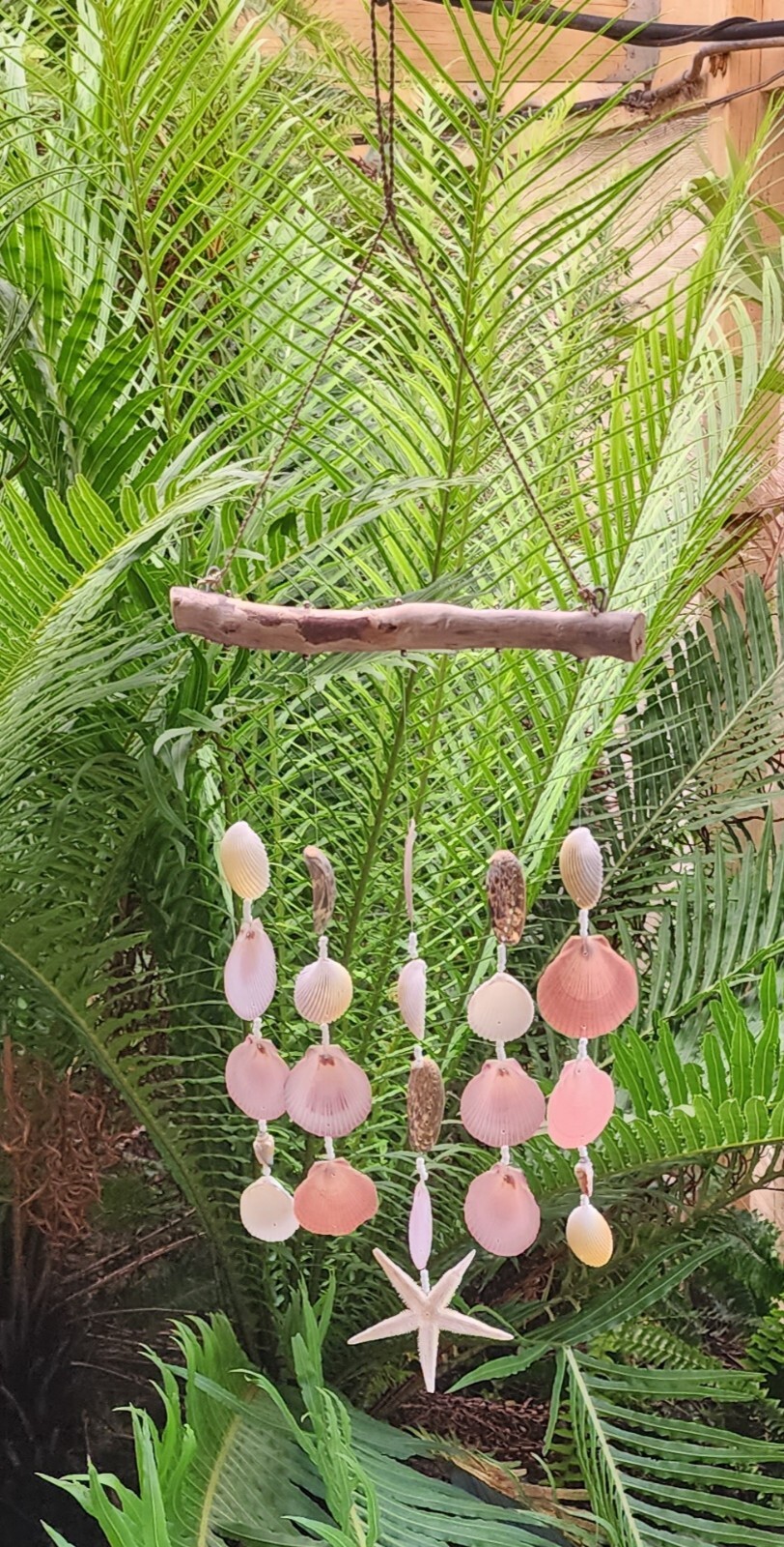 Bali seashell starfish windchime twine rattan 74cmx26cm wide aprox ...