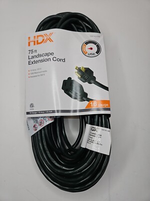 NEW HDX 75 ft. 16/3 Dark Green Landscape Extension Cord - Indoor ...