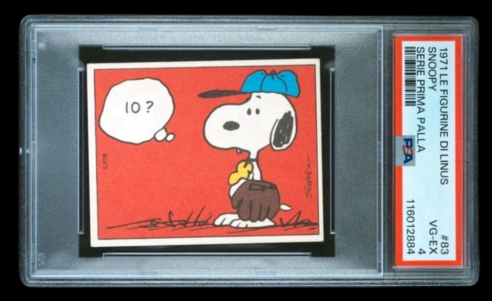 1971 peanuts le figurine linus #83 snoopy rc; baseball rookie PSA 4 ...