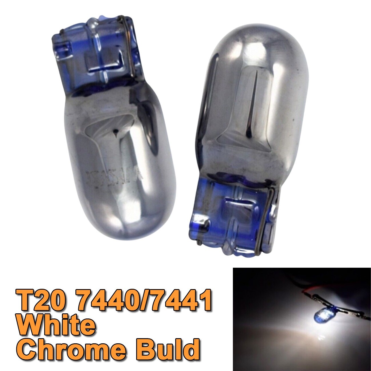 Front Turn Signal Light Silver Chrome White Bulb T20 7440 7441 992A ...