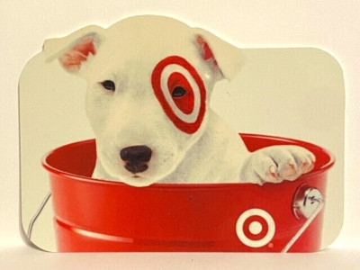 Target Bullseye the Dog in Red Bucket Die Cut 2011 Gift Card 0-790-01 ...