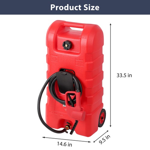 Fuel Caddy 15 Gallon Portable Gas Storage Tank Transfer Siphon Pump ...